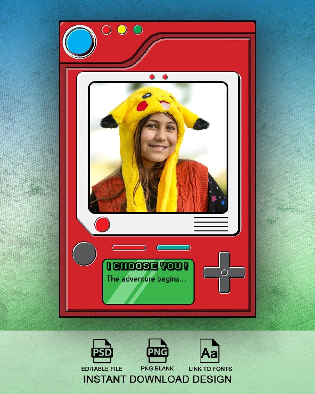 Pokemon Pokedex Photo Booth Template 4x6 Video Game Photo - Etsy