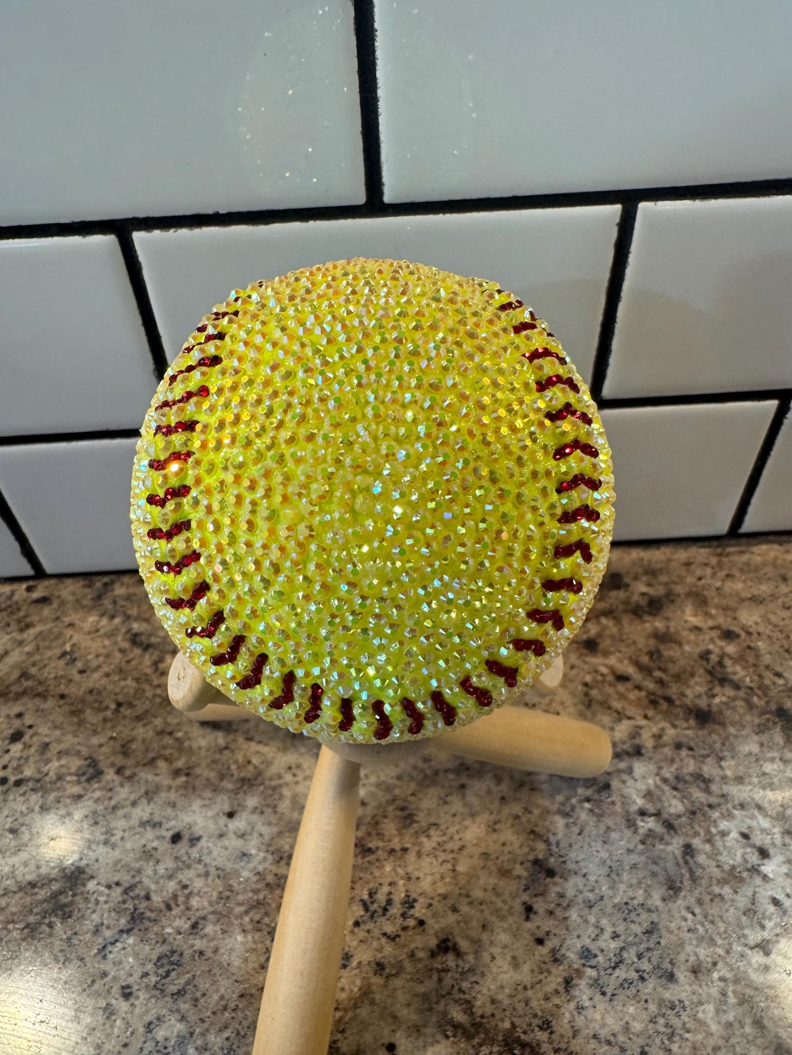 Custom Rhinestone Softball With School Logo/mascot - Etsy