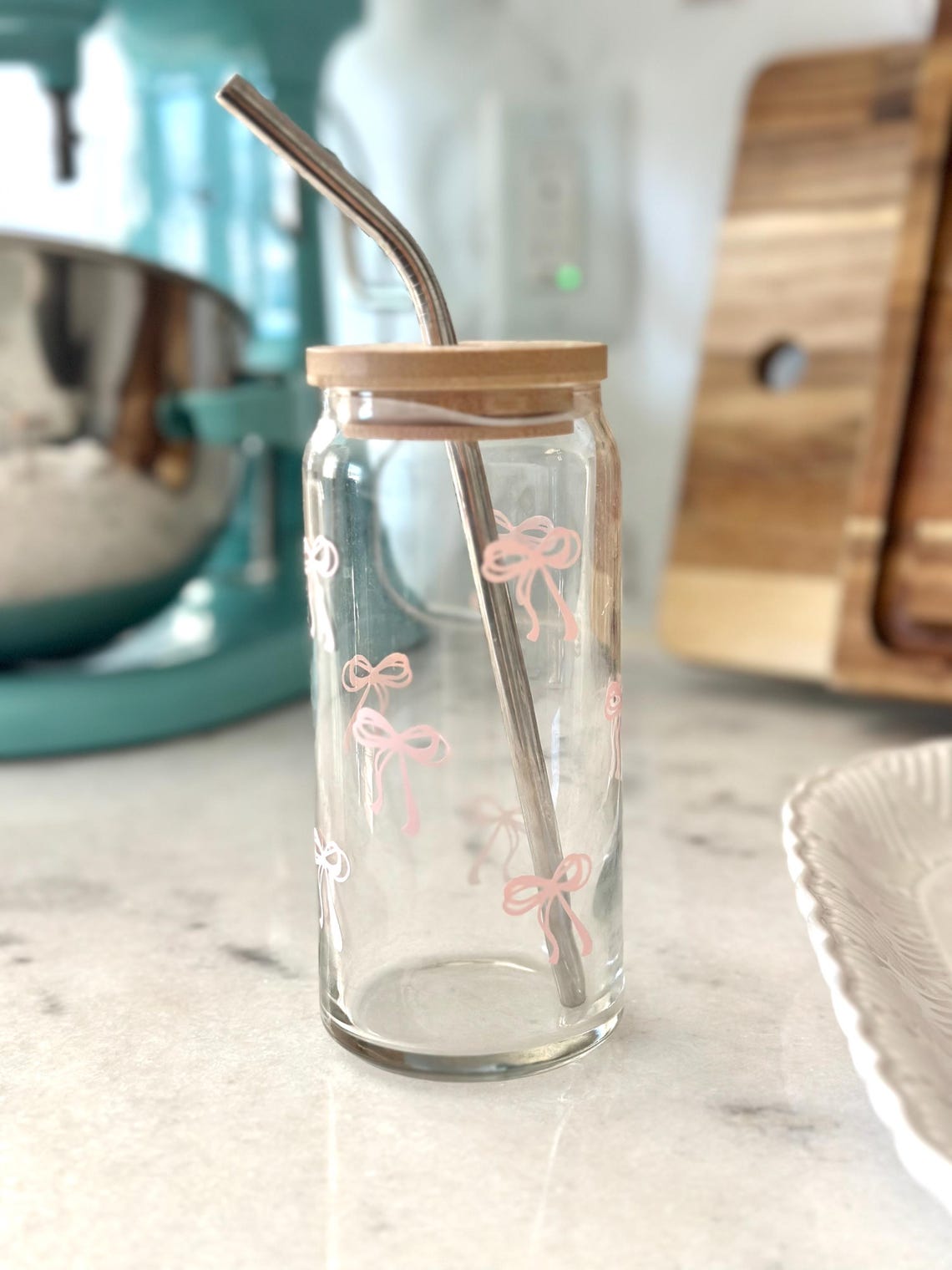 Pink Bow Cup, Coquette Bow Glass Cup, Cute Bow Glass, Cute Cup ...