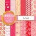 Love digital paper 'Love' 14 valentines digital papers | Etsy