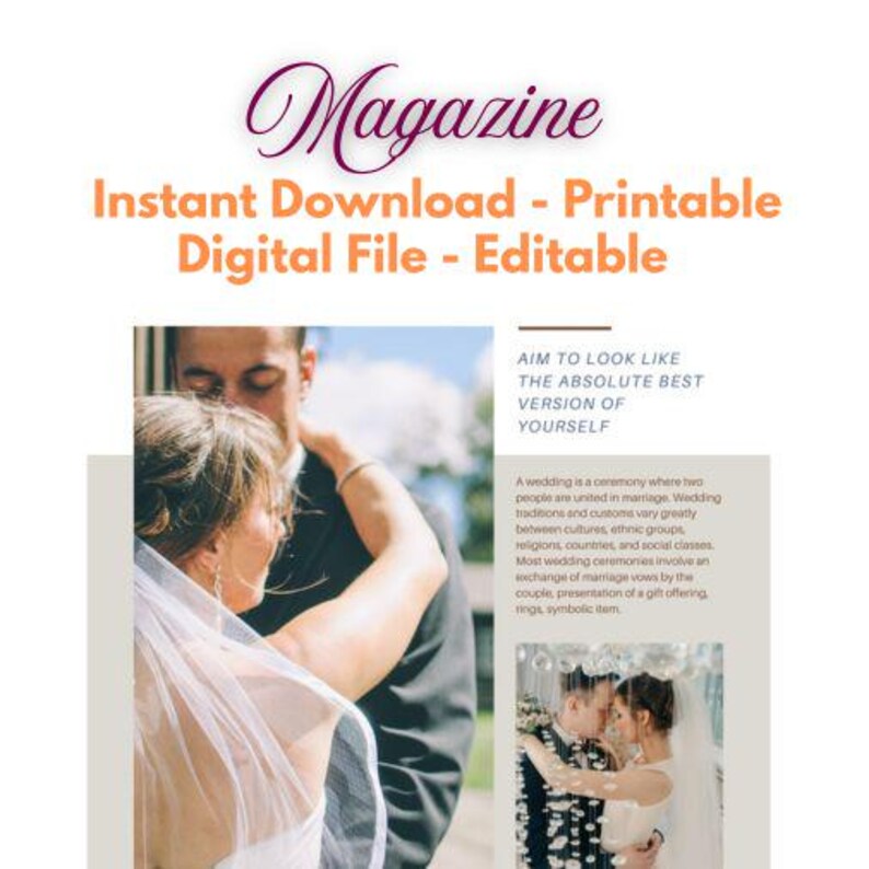 Couple Magazine Template Canva | Anniversary, Wedding Photo Book ...
