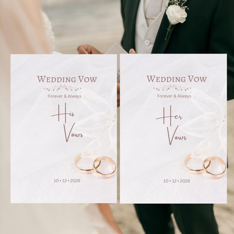 Editable Wedding Vow Books Template for Couples (digital Download) - Etsy