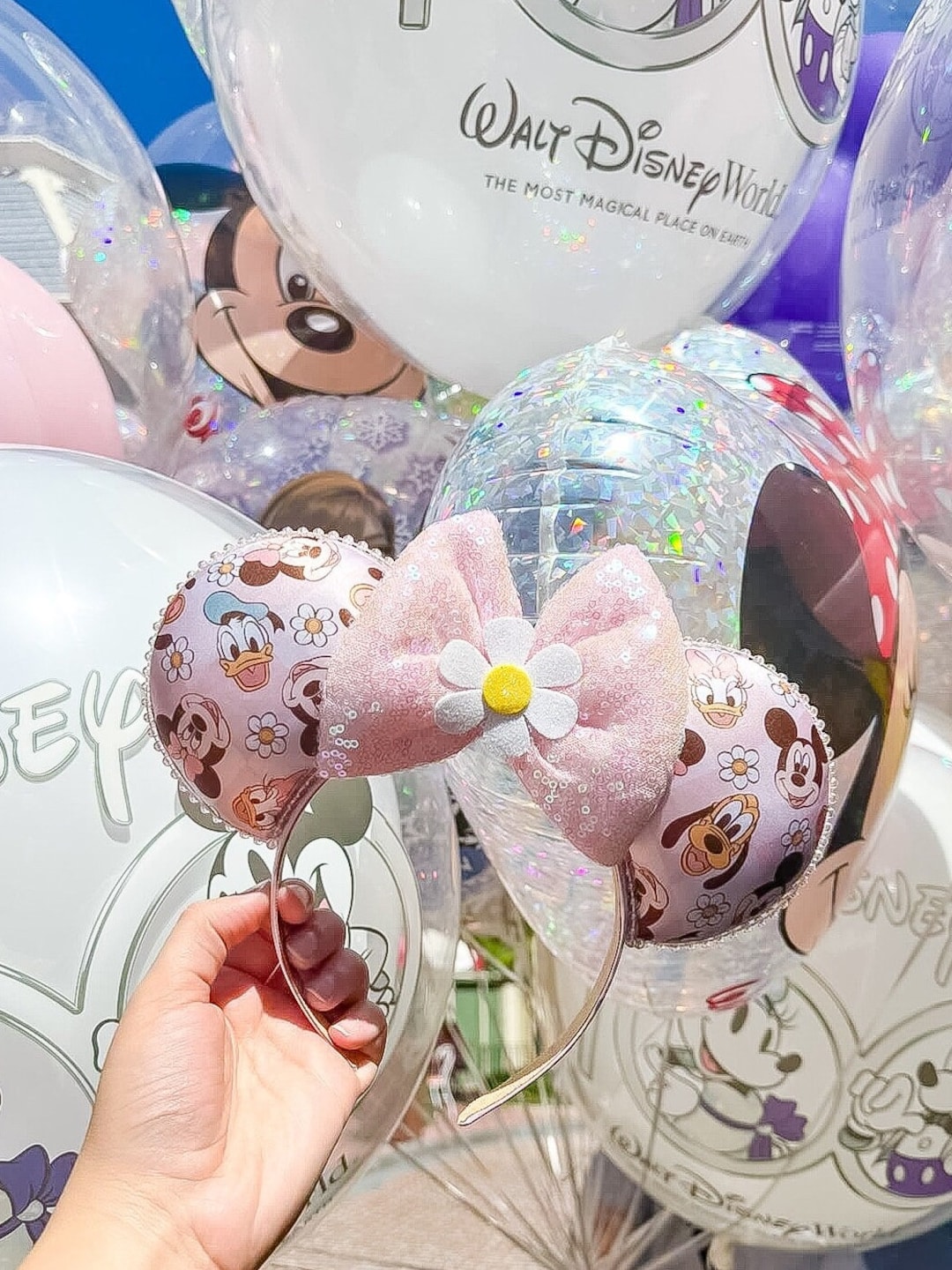 Spring Daisy Minnie Mickey and Donald Inspired Mouse Ears Mickey Ears ...