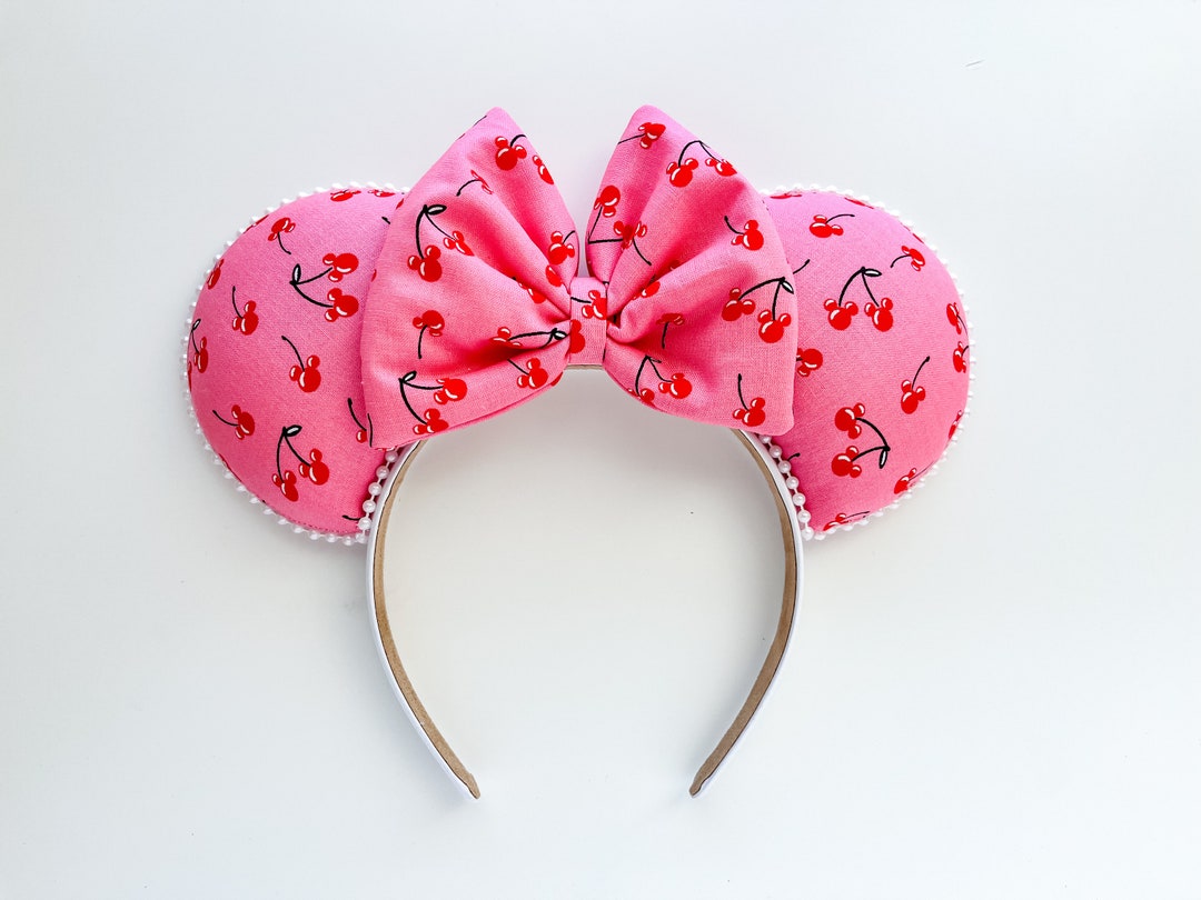 Spring Mickey Cherry Print Inspired Mouse Ears Mickey Ears Headband ...