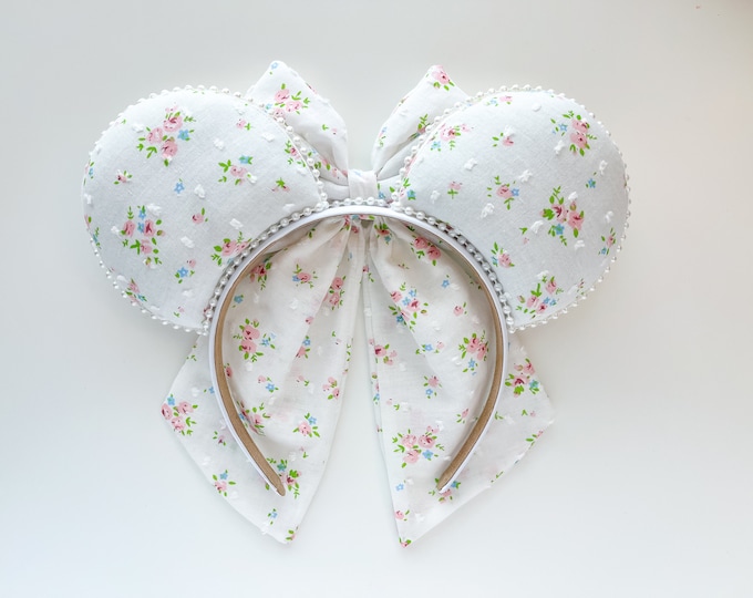 Valentines Day Spring Floral Bow Inspired Mouse Ears Wedding Mickey ...