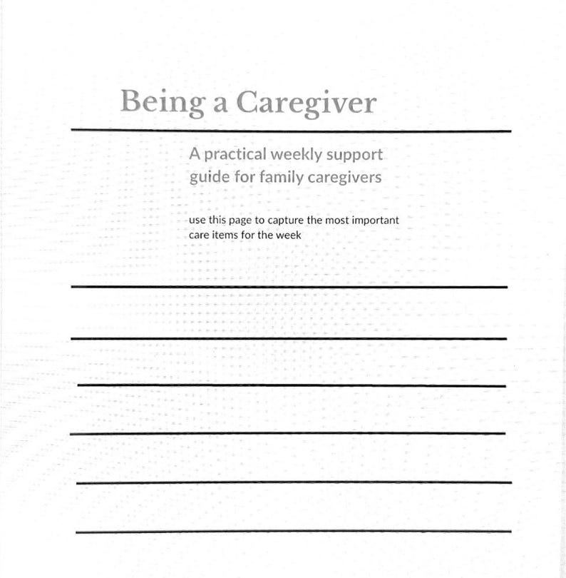 Weekly Care Overview Printables for Elderly Parents , Caregiver Planner ...