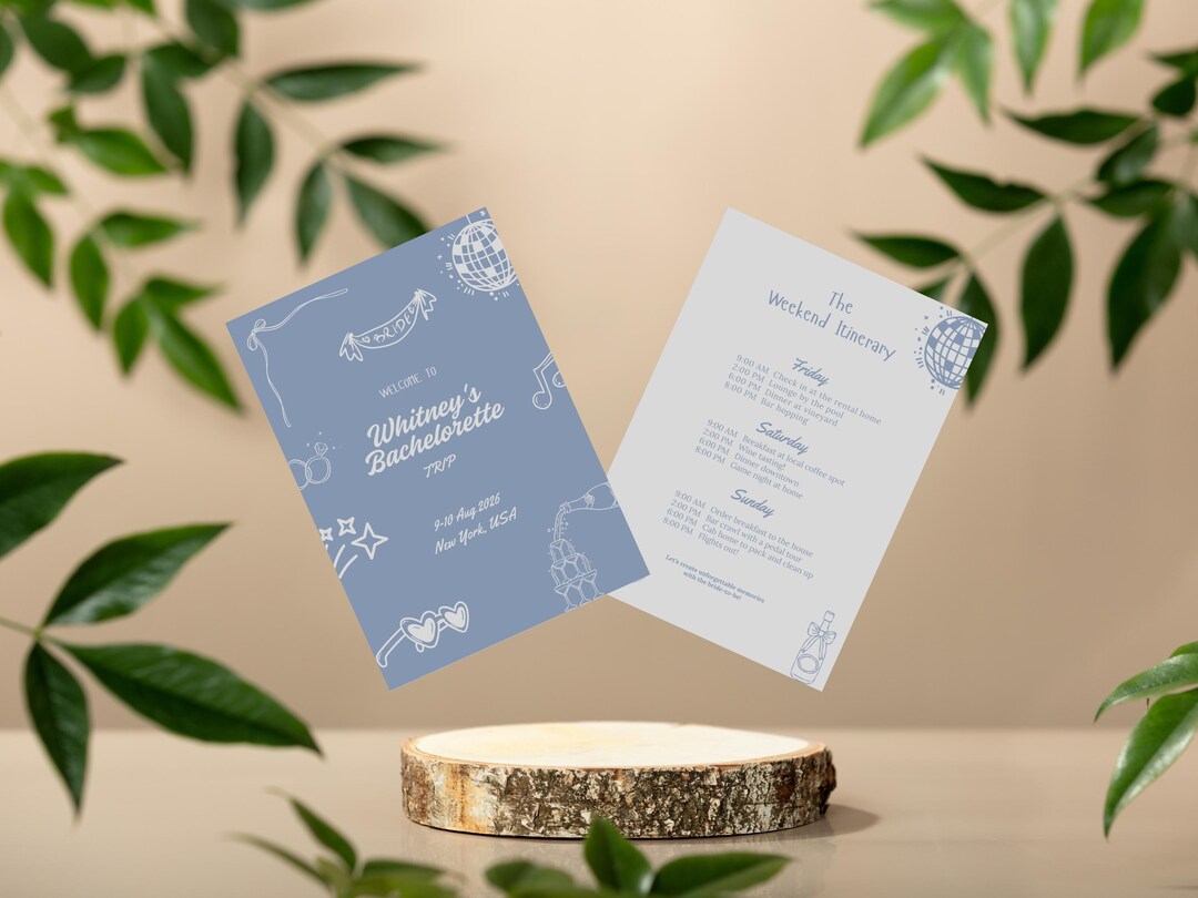 Hen Do Itinerary & Packing List Template | Editable Canva 5x7” + iPhone ...
