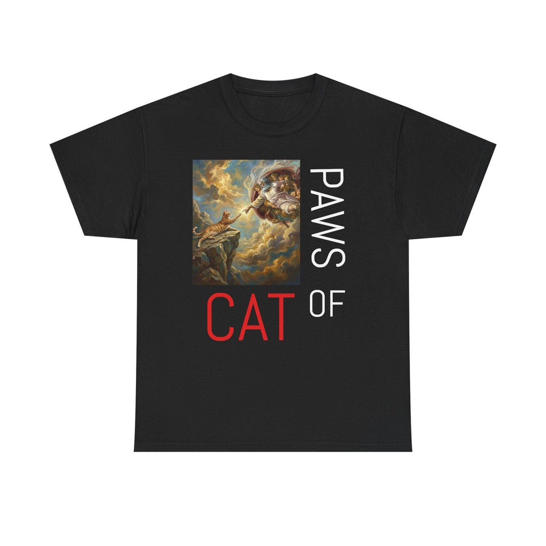 Cat Paws of Creation Tee | Renaissance Cat Artwork - Etsy