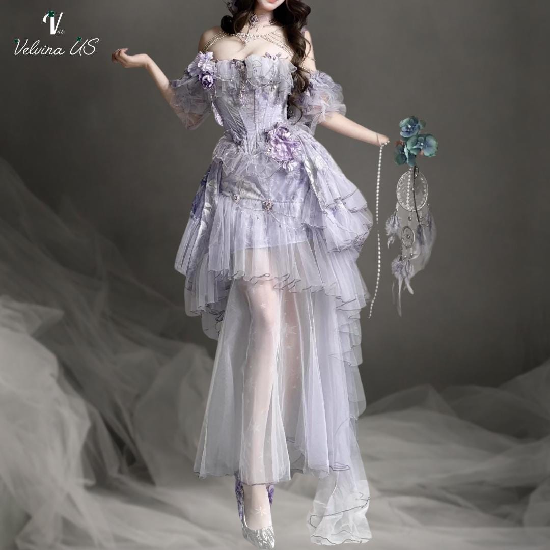 Ethereal Ivory Tulle Dress – Romantic Layered Mesh Gown for Party ...
