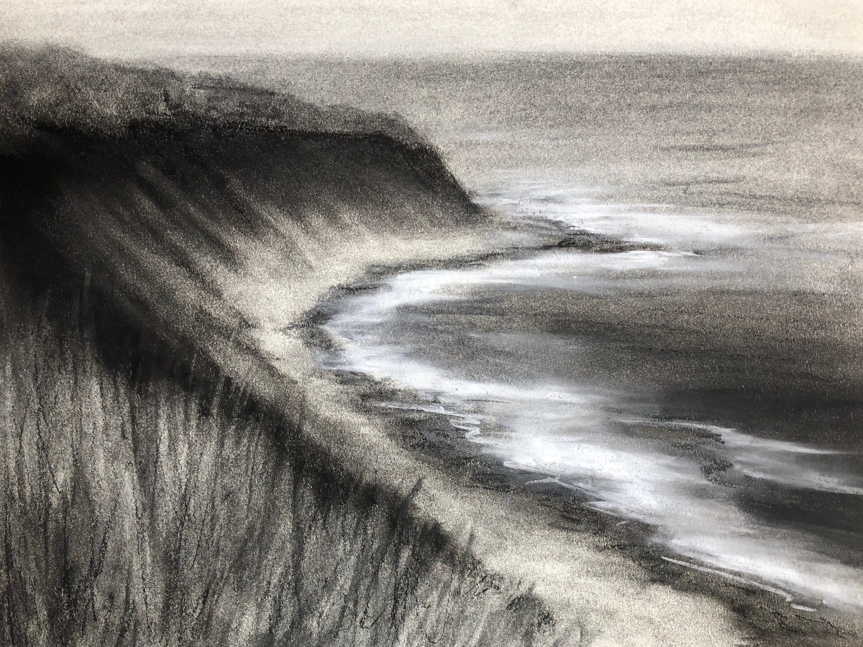 Charcoal Drawing Beach