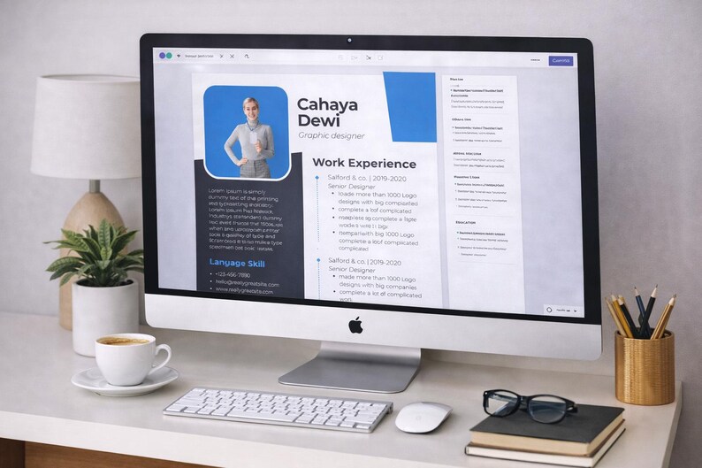 Creative Resume Template Canva | Graphic Designer CV, ATS Friendly ...