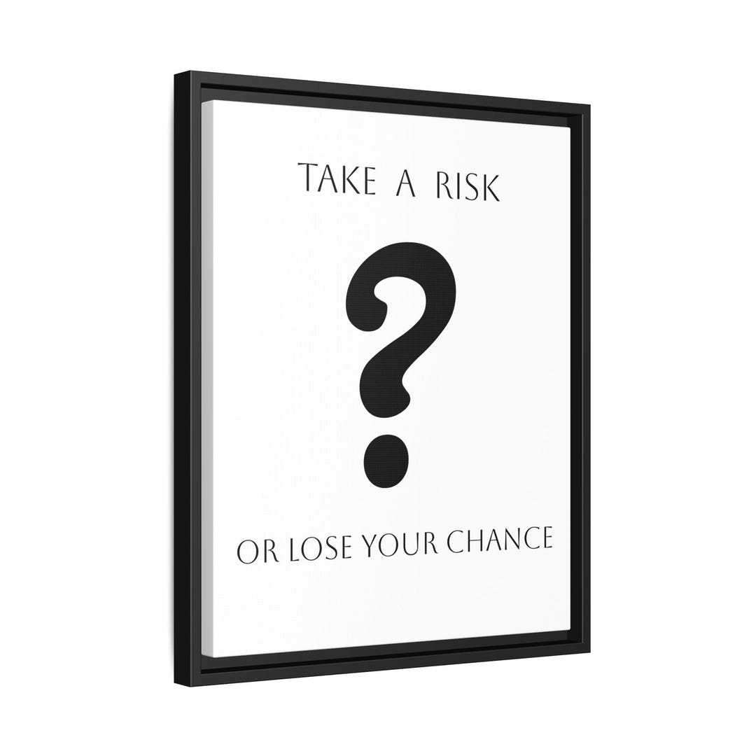 Take a Risk Question Mark Motivational Poster Matte Canvas, Framed ...
