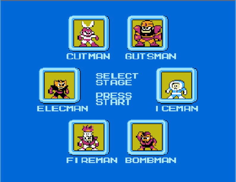 Mega Man Stage Select Cross Stitch Pattern - Etsy