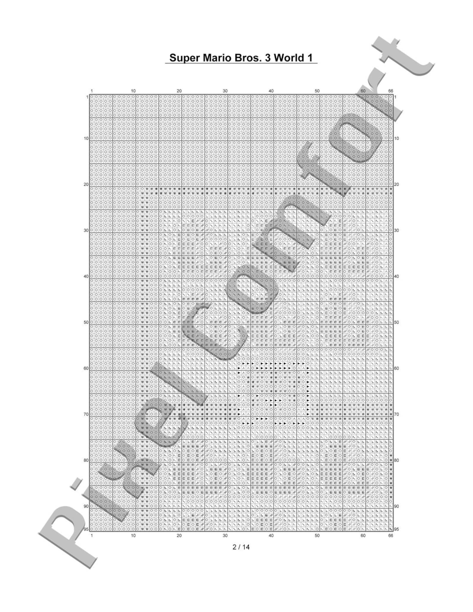 Super Mario Bros. 3 World 1 Map Cross Stitch Pattern - Etsy UK