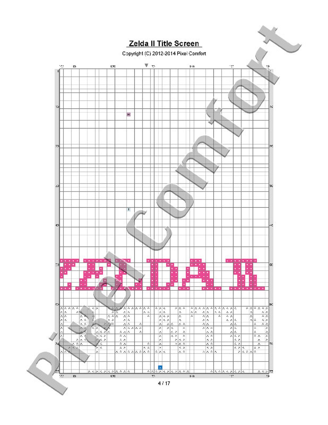 Zelda II: the Adventure of Link Title Screen Cross Stitch Pattern - Etsy