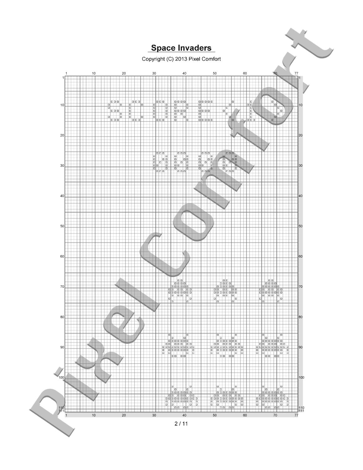 Space Invaders Cross Stitch Pattern - Etsy