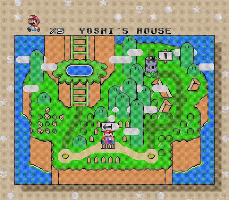 Super Mario World Yoshi Island Level Cross Stitch Pattern - Etsy