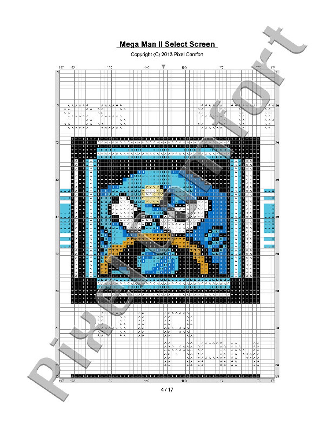 Mega Man II Stage Select Cross Stitch Pattern - Etsy