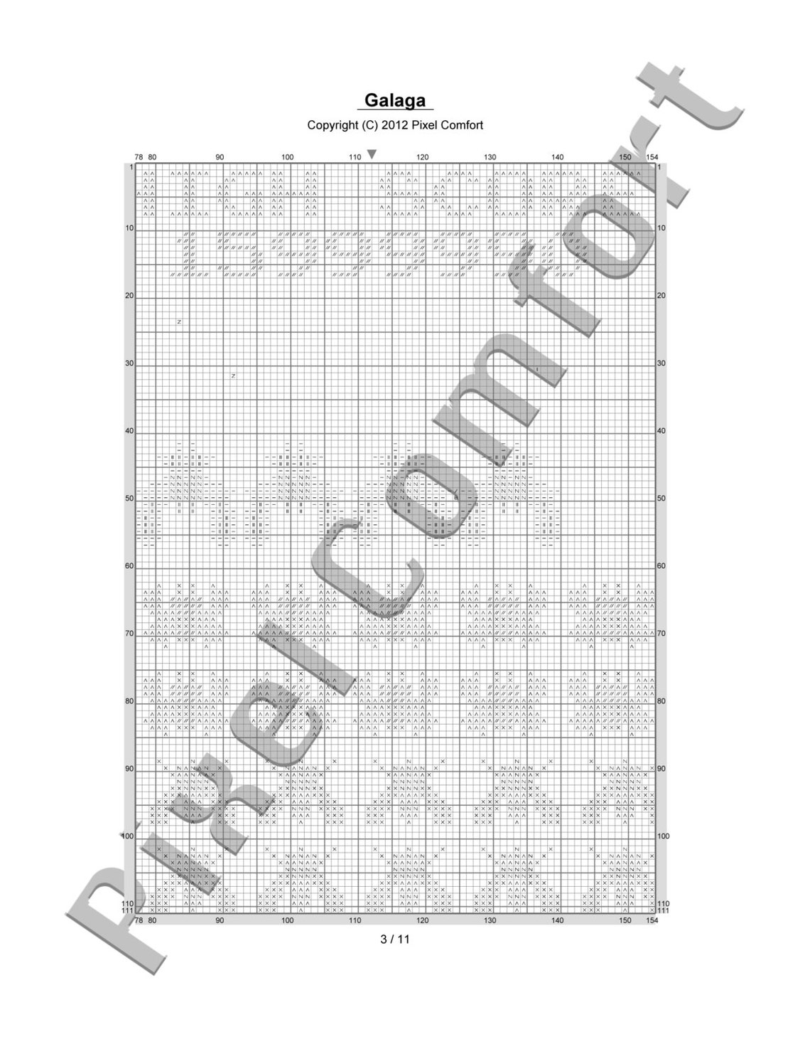 Galaga Level 1 Cross Stitch Pattern - Etsy