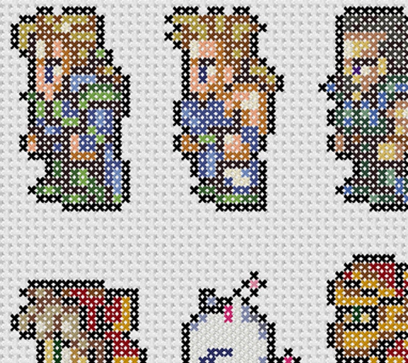 Final Fantasy 6 Characters Cross Stitch Pattern final Fantasy III for ...