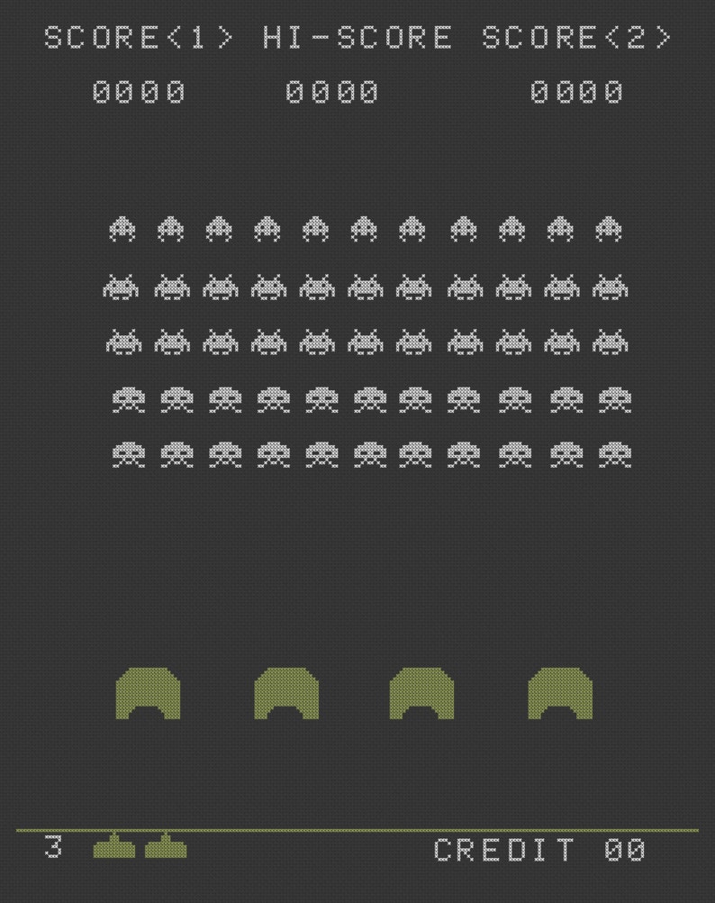 Space Invaders Cross Stitch Pattern - Etsy