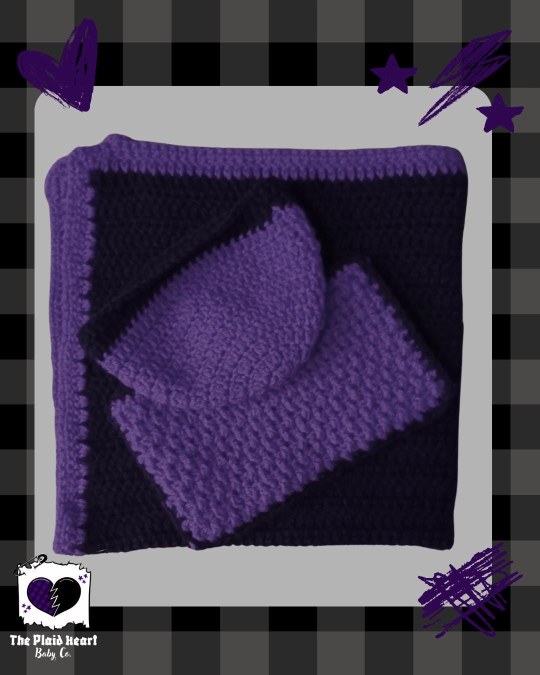 Emo Baby Blanket With Hat and Diaper/wipe Holder - Etsy