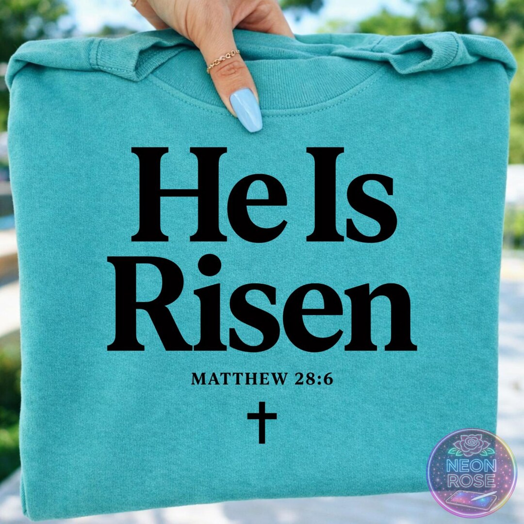 He is Risen PNG, Matthew 28:6 Bible Verse Design, Christian Easter ...