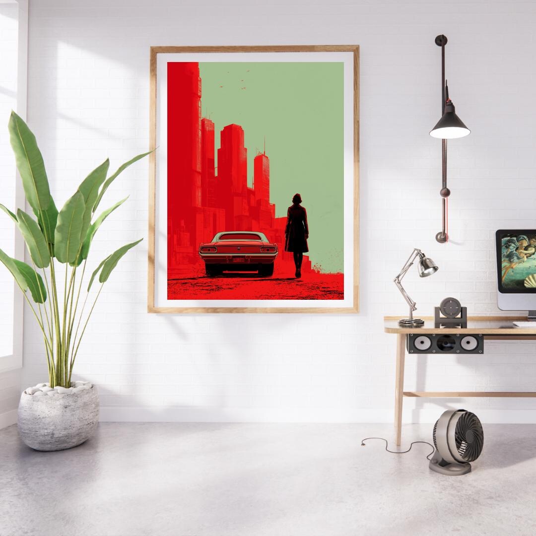 Dystopian Car With City Modern Poster - Modern Wall Art - Abstract - Etsy