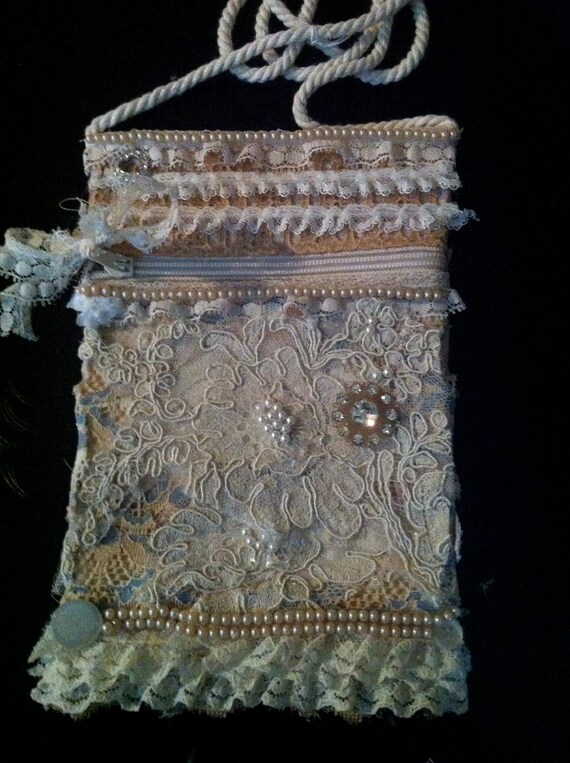 Items similar to Something OLD Something NEW Purse on a String on Etsy