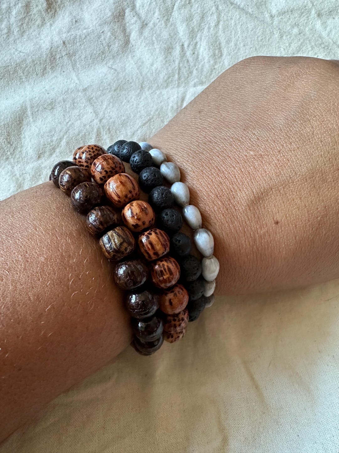 Koa Wood Stretch Bracelet: Tropical Lava Stone Diffuser - Etsy