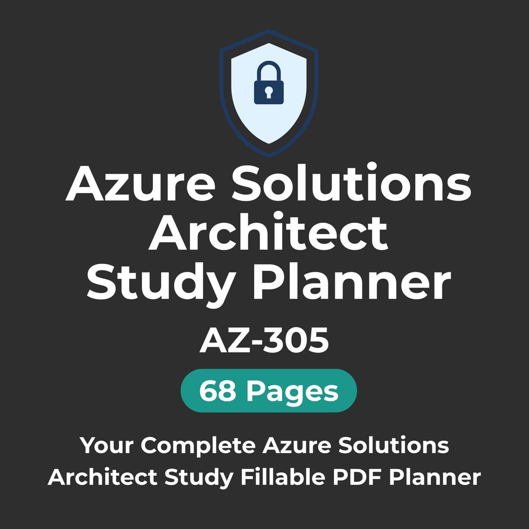 AZ-305 Study Planner Azure Solutions Architect Exam Prep Fillable PDF ...