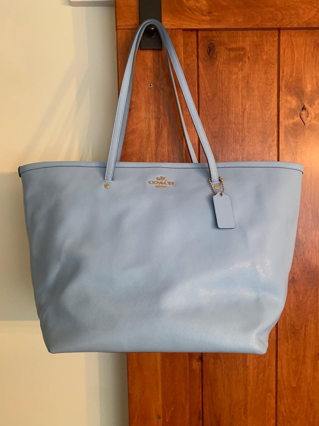 Coach Sky Blue Tote - Very Large! Diaper Bag, Work or Beach Bag! - Etsy UK
