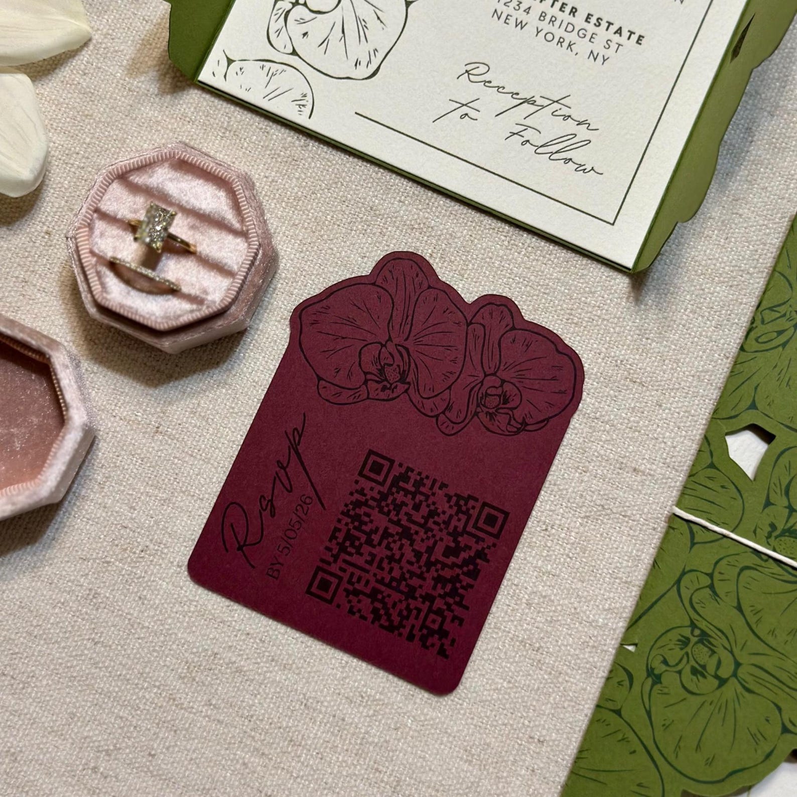 Orchid Flower Wedding Invitation Jacket SVG for Cricut | Print Then Cut ...