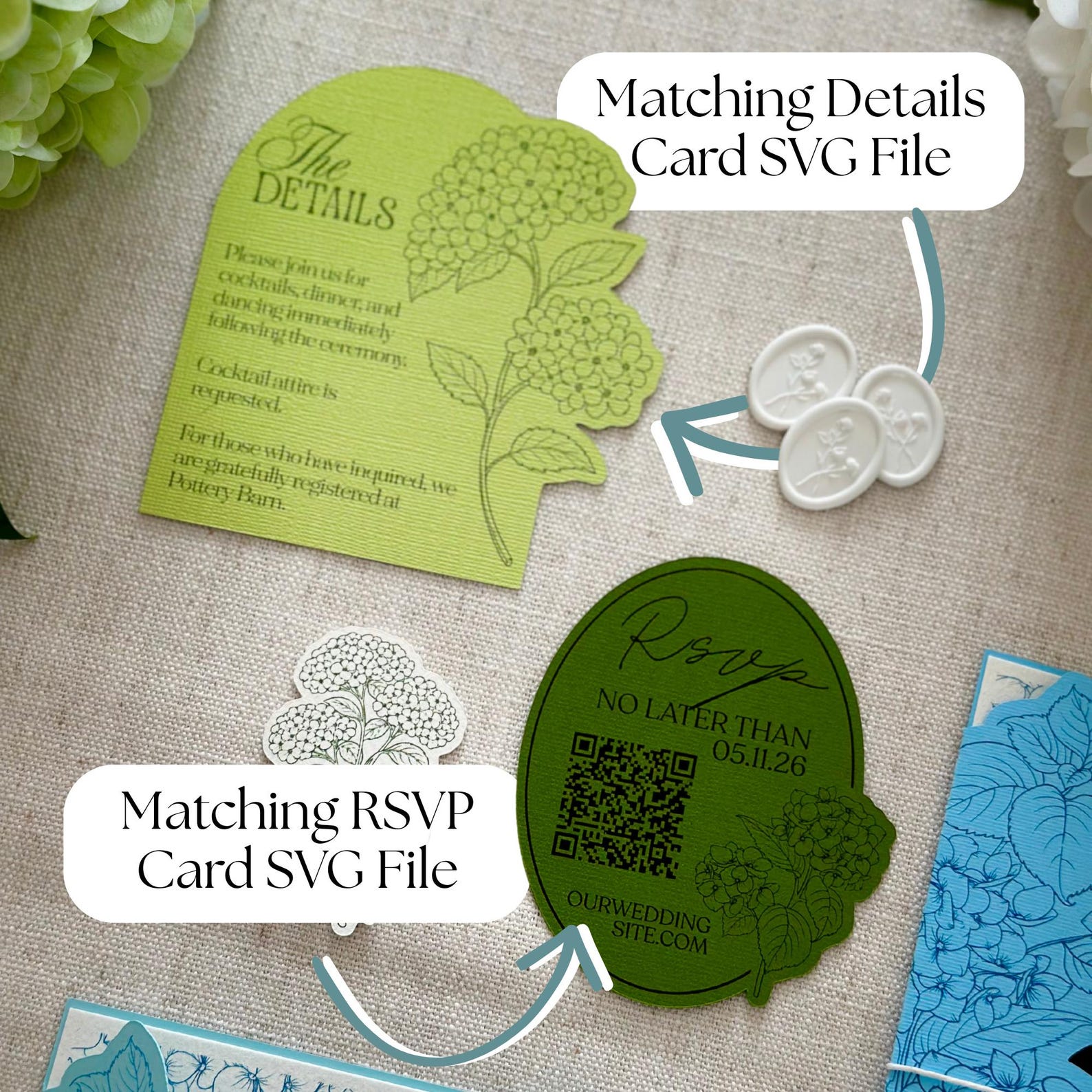 Hydrangea Wedding Invitation Jacket Suite SVG for Cricut | Print Then ...