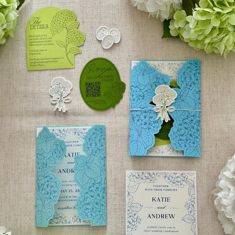 Hydrangea Wedding Invitation Jacket Suite SVG for Cricut | Print Then ...