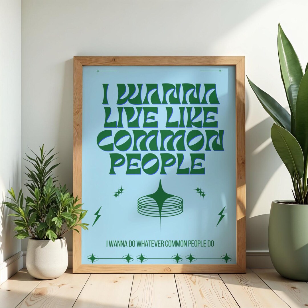 Common People Pulp Music Print, Wall Art, Song Lyrics - Etsy