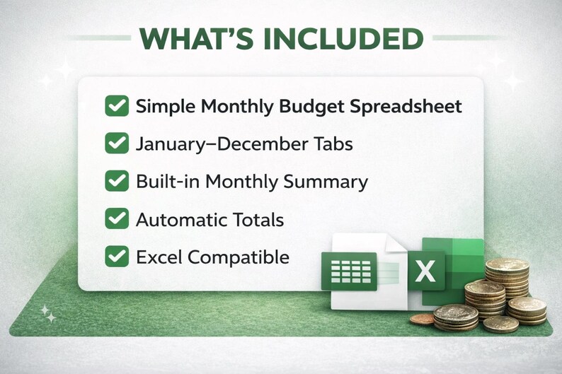 Simple Monthly Budget Spreadsheet | Beginner Budget Tracker | Monthly ...