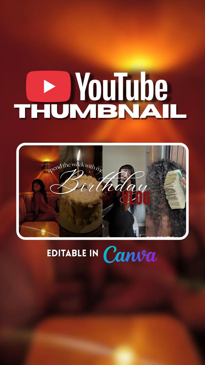 Youtube Thumbnail Template | Canva Editable | Content Creator Tool - Etsy