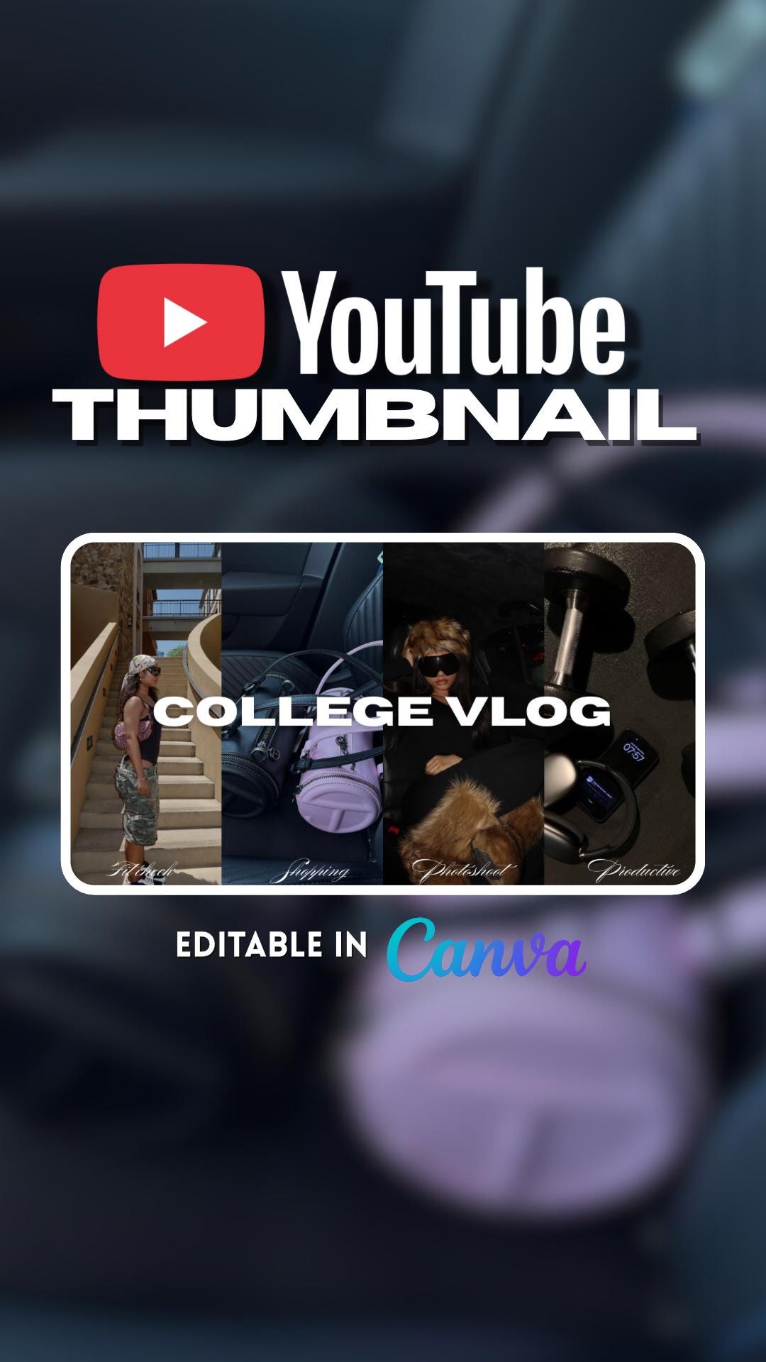 Youtube Thumbnail Template | Canva Editable | Content Creator Tool - Etsy