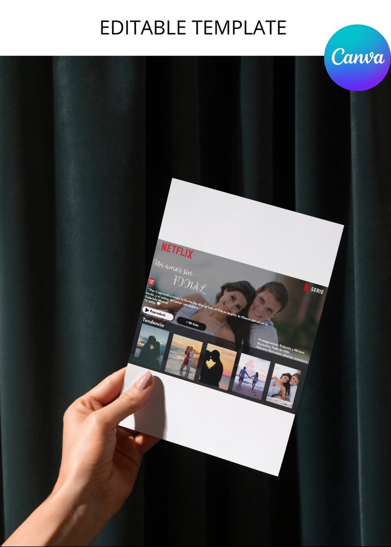 Netflix Valentine's Day Frame, Editable Canva Template (digital ...