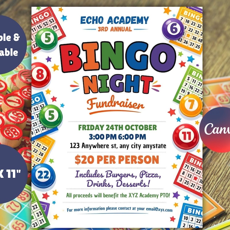 Bingo Poster Template - Etsy