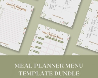 Weekly Meal Planner Printable – Grocery List, 180+ Meal Ideas (PDF ...