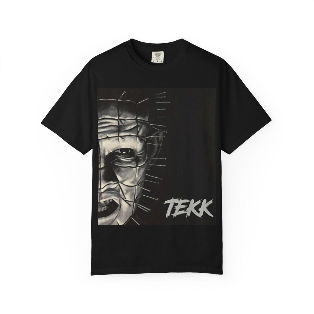 Pinhead Horror Face T-shirt | HARDTEKK / Retro Doberman HARDTEKK Logo ...
