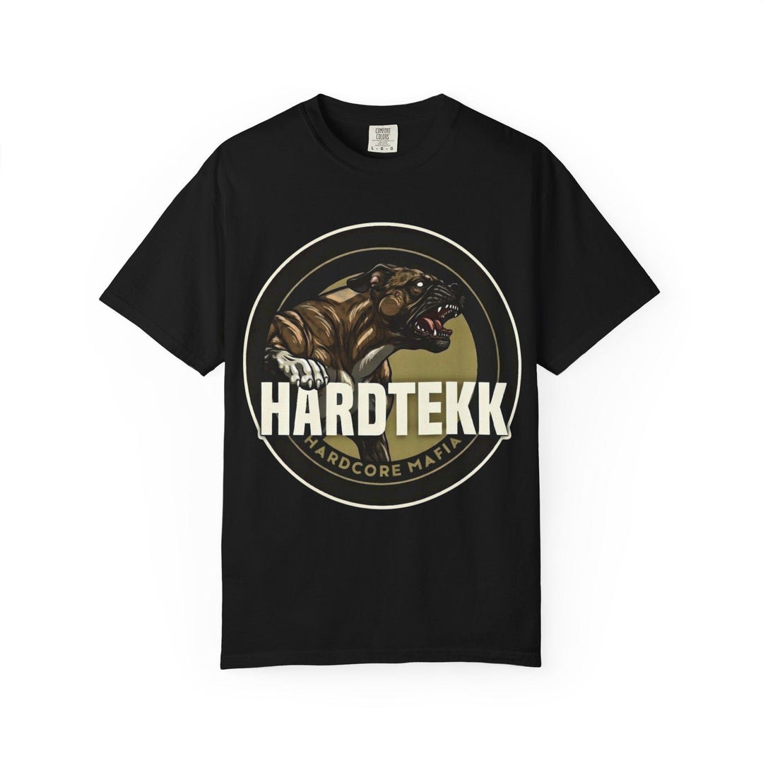 Hardtekk Hardcore Mafia Graphic T-shirt | Aggressive Pitbull Logo - Etsy