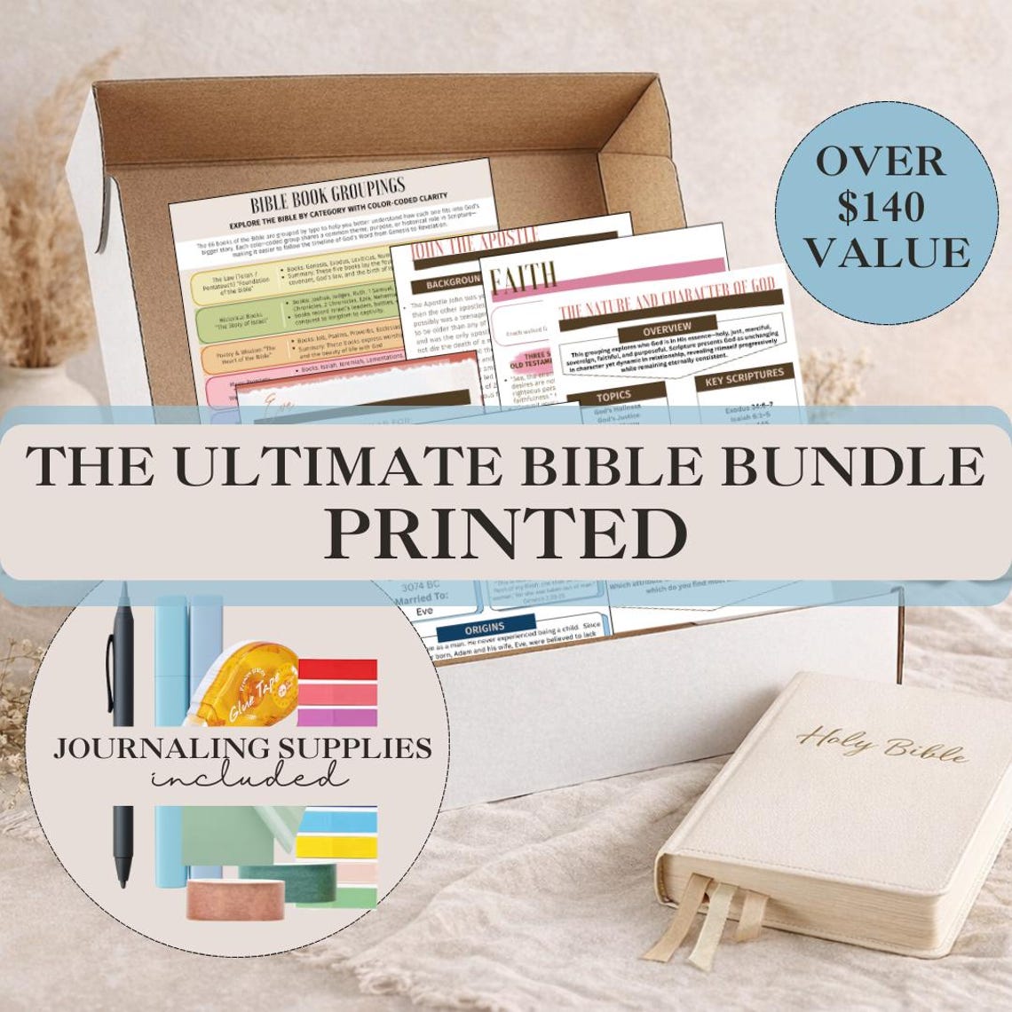 PRINTED Loaded Bible Study Bundle Kit | Bible Journaling Starting Set ...