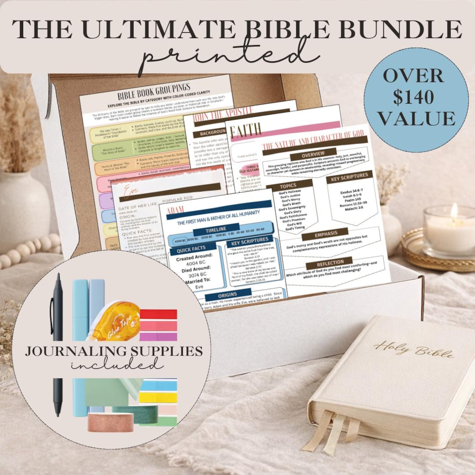 PRINTED Loaded Bible Study Bundle Kit | Bible Journaling Starting Set ...