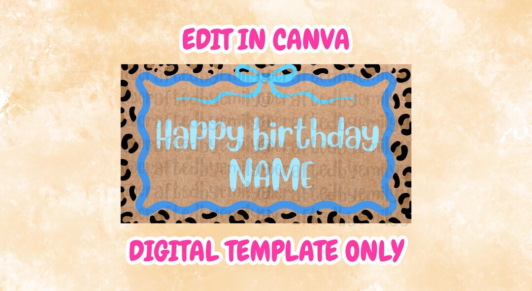 Bow & Animal Print Banner Template 60x36 | Editable in Canva | Trendy ...