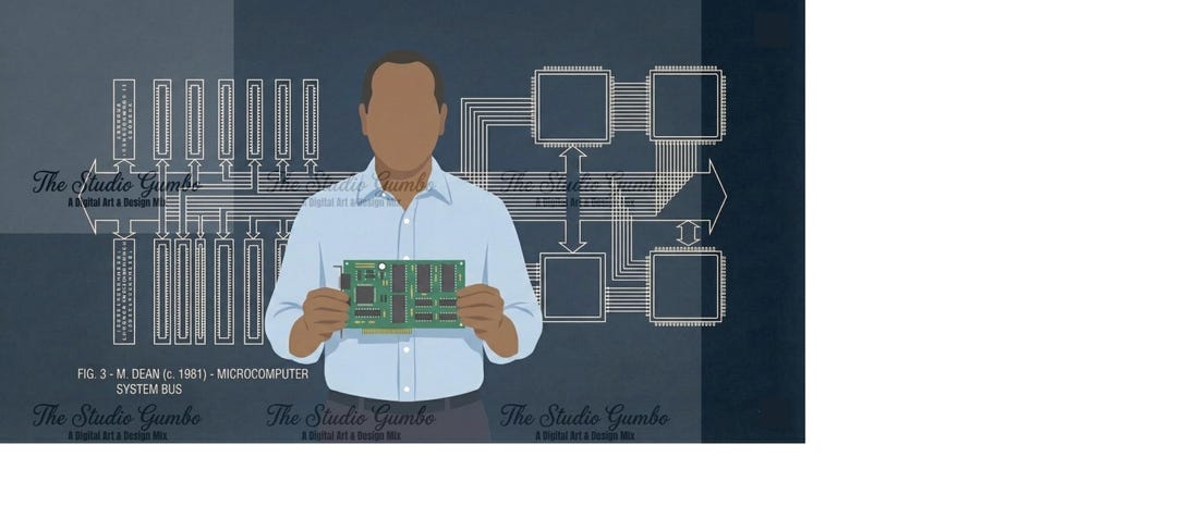 Mark Dean IBM PC Svg Png | Inventor Series | ISA Bus Schematic | Black ...