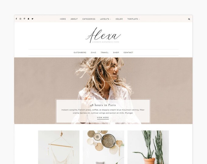 Alexa Wordpress Theme Wordpress Genesis Theme // Photography, Fashion & Lifestyle Blogs - Etsy