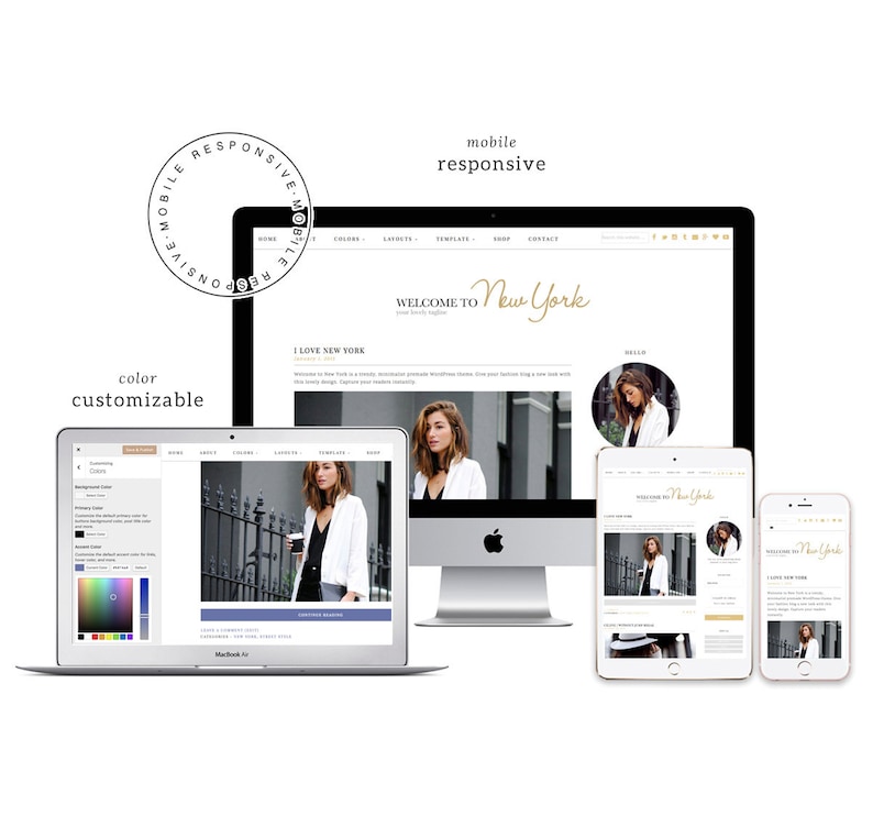 Wordpress Theme Responsive Blog Template Blog Design Welcome - Etsy